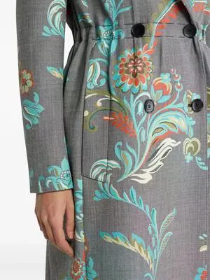 Etro Daffodil-print Double-breasted Coat