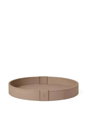 Brunello Cucinelli Leather Round Tray - Brown