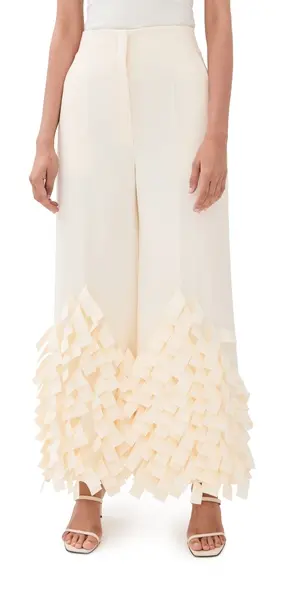 A.W.A.K.E. Mode Rectangle Fringe Culottes - Ivory
