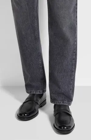 Zegna Leather Driving Loafer