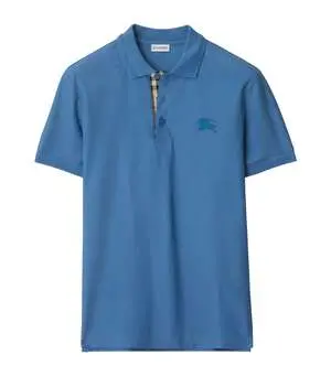 Burberry Piqué Cotton Polo Shirt - Blue