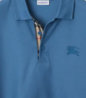 Burberry Piqué Cotton Polo Shirt - Blue