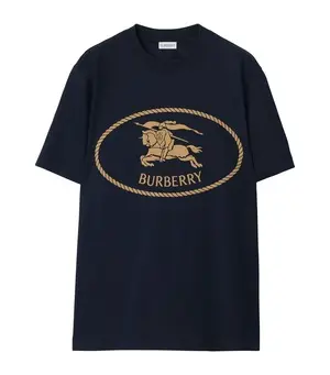 Burberry Cotton Knight Stamp T-shirt - Navy