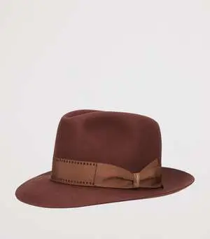 Borsalino Felt Fedora Hat - Brown