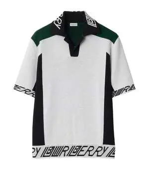 Burberry Wool Colour-block Polo Shirt - White