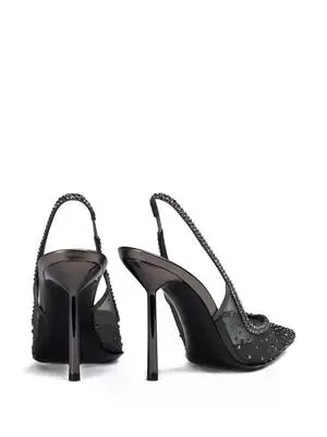 LE SILLA 100mm Nicole Crystal-embellished Slingback Pumps - Grey