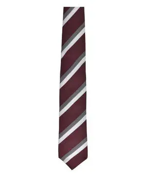 Brunello Cucinelli Striped Wool Tie - Red