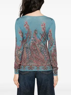 Etro Paisley Print V-neck Sweater