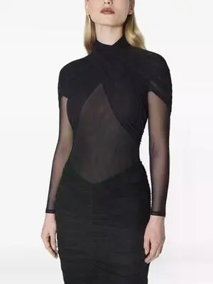 MUGLER High-neck Gown With Draped Detailing