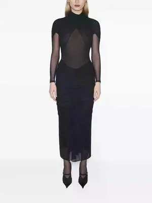 MUGLER High-neck Gown With Draped Detailing