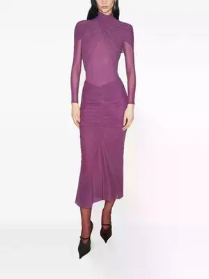 MUGLER Draped High-neck Top