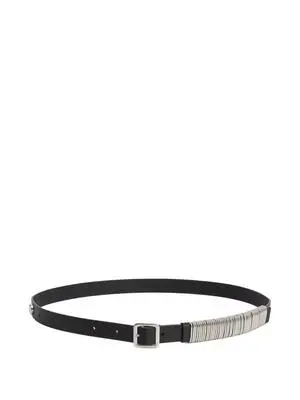 JIL SANDER Leather Metal-ring Belt - Black