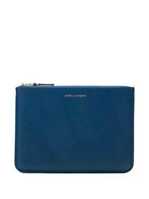 Comme Des Garçons Textured Zip Wallet - Blue