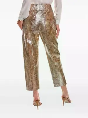 Brunello Cucinelli Snakeskin-print Leather Trousers
