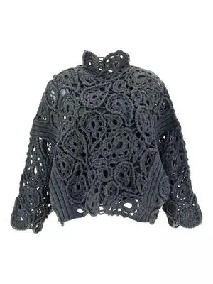 Brunello Cucinelli Crochet-lace High-neck Sweater