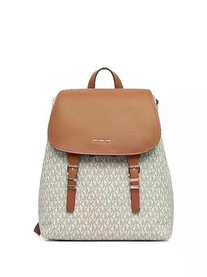 Michael Kors Monogram Flap Backpack - Neutrals