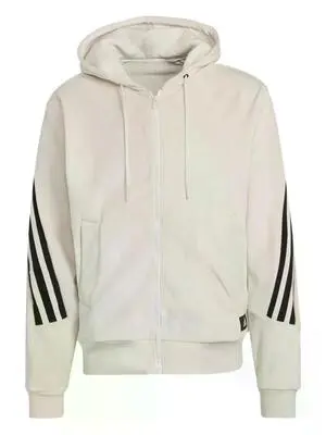 Adidas Ribbed-paneled Zip-up Hoodie