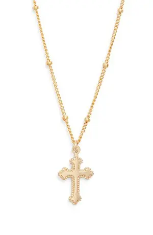 SET & STONES Archie Cross Pendant Necklace - Gold