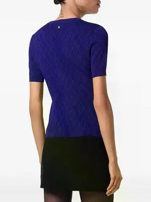 Versace Textured-knit Short-sleeve Top