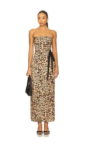 Agua Bendita Cinefila Jaguar Dress - Tan
