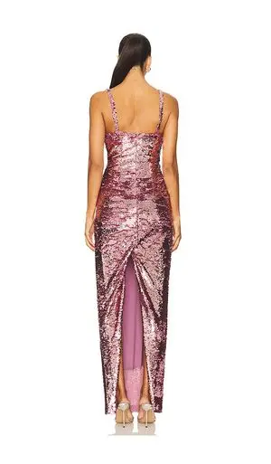 L'Agence Karma Sequin Maxi Dress