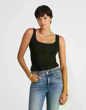 Madewell Scoopneck Tank - Jet Black