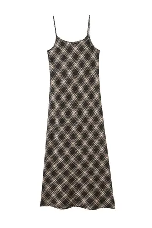 27 Miles Malibu Plaid Bias Cut Slip Dress - Red