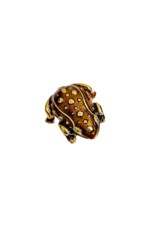 KENNETH JAY LANE Enamel Frog Pin - Brown