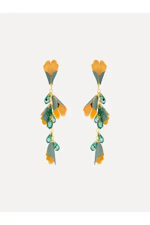 Oscar De La Renta Bellflower Drop Earrings - Green