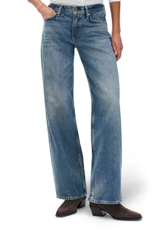 Rag & Bone Low Rise Relaxed Straight Leg Jeans - Echo
