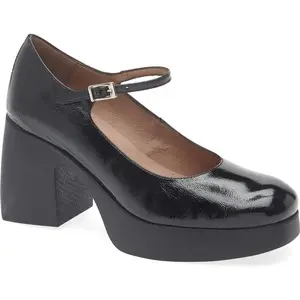 Wonders Black Platform Heels
