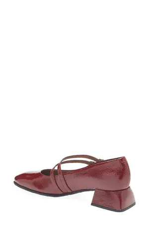 WONDERS Mary Jane Block Heel Pumps - Lack Vino
