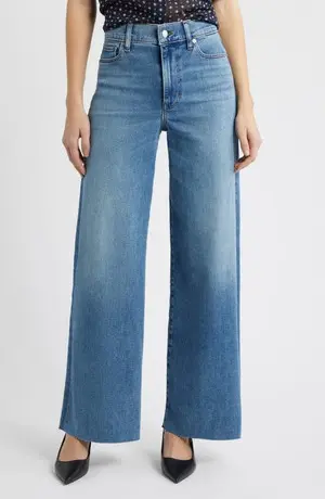 FRAME Le Slim Palazzo Raw Hem Wide Leg Jeans - Clue Raw After