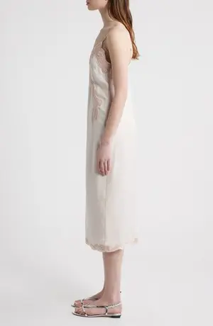 Rag & Bone Ann Embroidery Detail Midi Slipdress