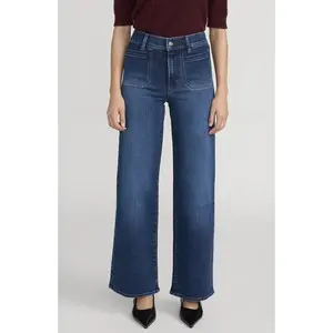 FRAME Le Pixie Slim Palazzo Patch Pocket High-waist Wide-leg Jeans - Savior