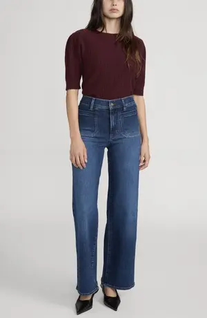 FRAME Le Pixie Slim Palazzo Patch Pocket High-waist Wide-leg Jeans - Savior