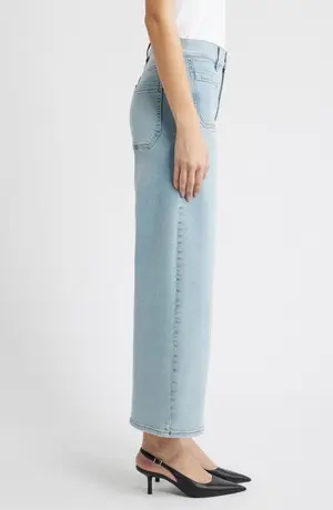 FRAME Le Pixie Slim Palazzo Patch Pocket High-waist Wide-leg Jeans - Tribute