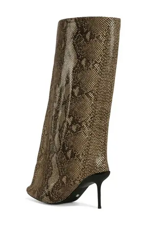 AZALEA WANG Skin Embossed Stiletto Boots