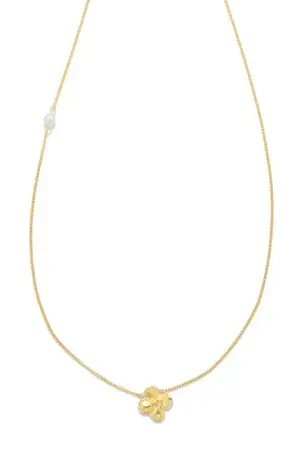 Completedworks Flower Pendant Necklace - 18ct Gold Plated