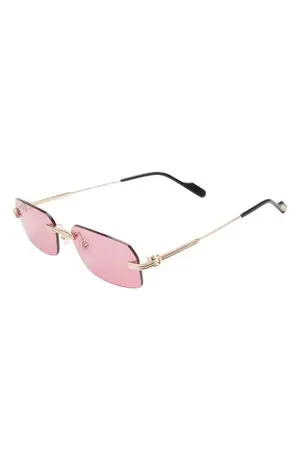 CARTIER 59mm Rimless Rectangular Sunglasses - Gold 2
