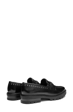 ARA Cardiff Studded Penny Loafer - Black