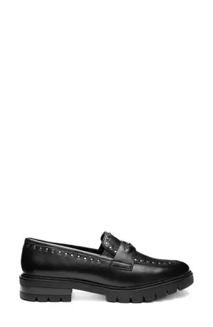 ARA Cardiff Studded Penny Loafer - Black