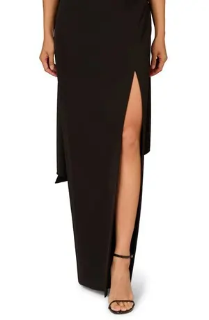 Aidan Mattox Bonded Crepe Halter Gown