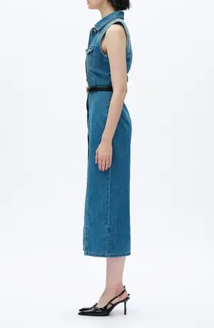 BAYEAS Sleeveless Denim Maxi Shirt Dress
