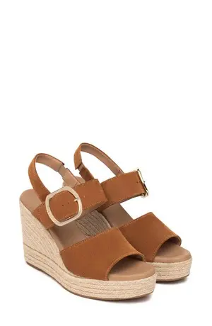 NEROGIARDINI Slingback Espadrille Wedge Sandals - Tobacco