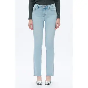 BAYEAS Raw Hem Skinny Jeans - Light Blue