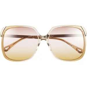 Chloé 60mm Oversized Square Sunglasses Beige