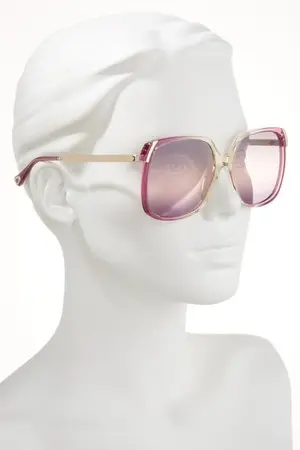Chloé 60mm Oversized Square Sunglasses - Burgundy