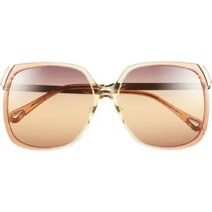 Chloé 60mm Oversized Square Sunglasses Orange