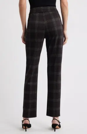 Hue Plaid High-rise Pull-on Pants